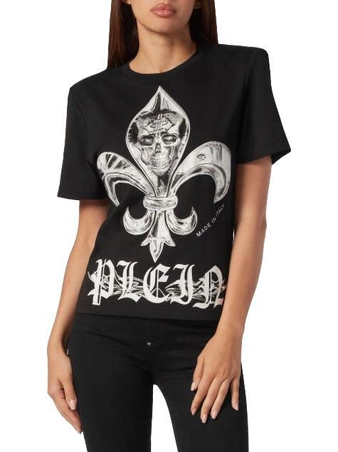 Philipp Plein Embellished Cotton T-shirt - Black