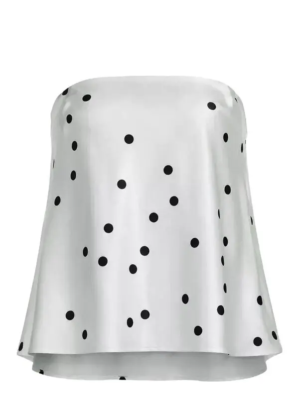 Anna October Electra Polka-dot Strapless Top - White
