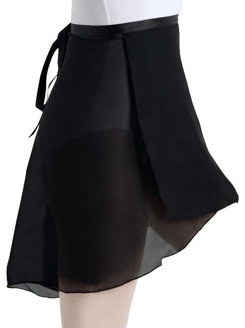 CAPEZIO Georgette Long Wrap Skirt - Black
