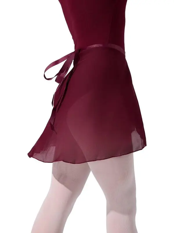CAPEZIO Georgette Wrap Skirt - Burgundy