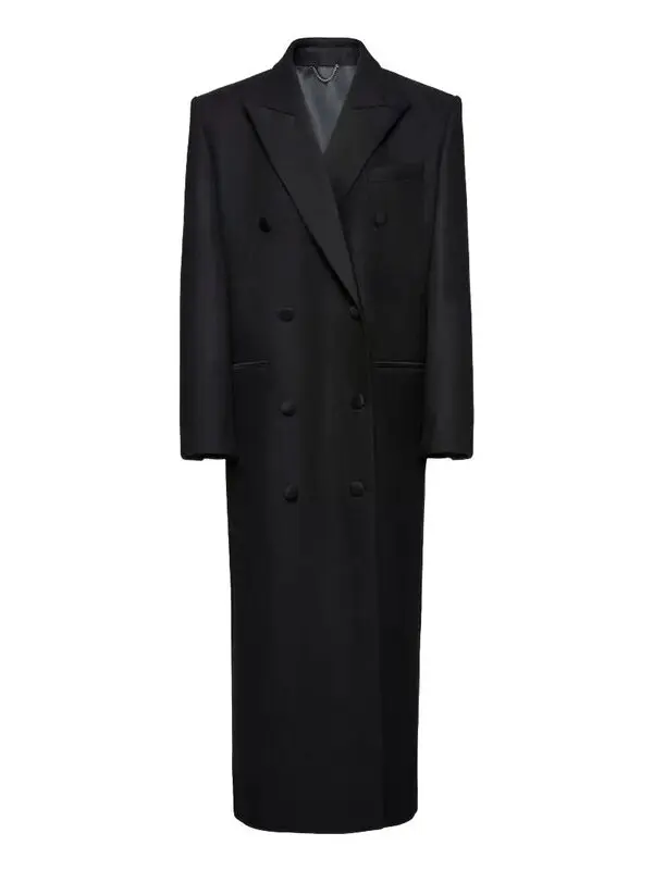 Magda Butrym Double-breasted Wool Maxi Coat - Black