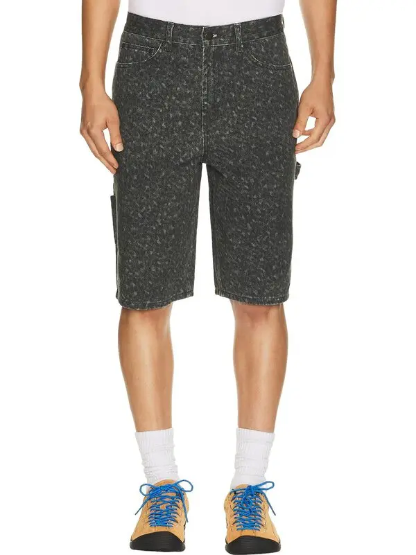 THISISNEVERTHAT Relaxed Painter Short In Black - Leopard