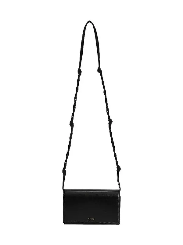 JIL SANDER Tangle Mini Wallet Crossbody - Black