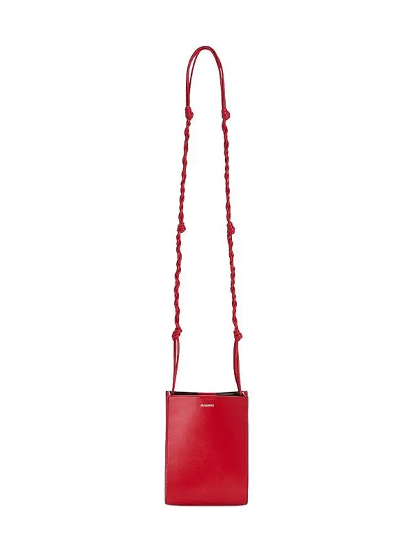 JIL SANDER Tangle Leather Shoulder Bag - Red