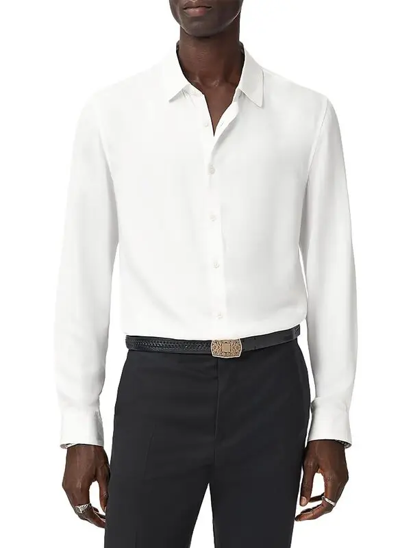 John Varvatos Ross Long Sleeve Button Front Shirt - White