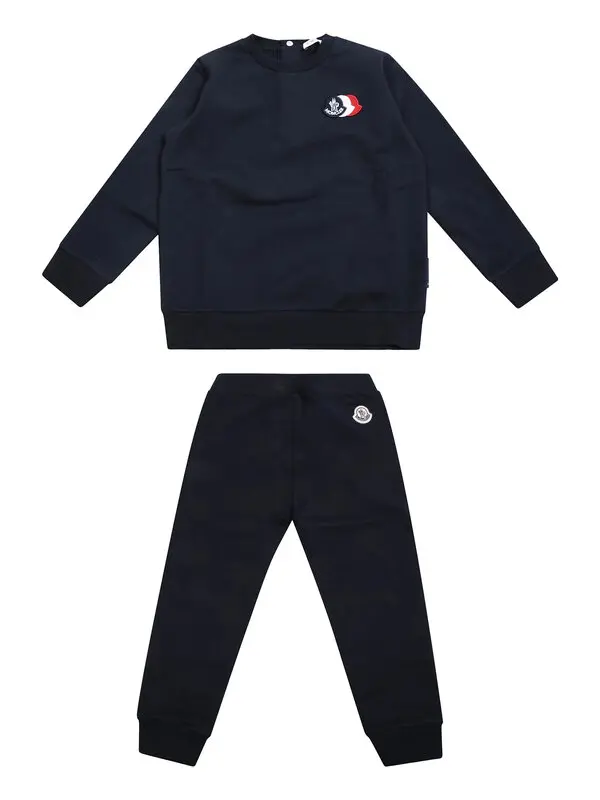 Moncler Crew Neck Sweatshirt And Jogger Set - Blu