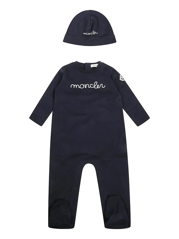 Moncler Zip-up Hooded Jacket And Wide-leg Pants Set - Blu