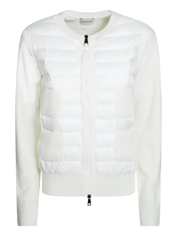 Moncler Zip-up Puffer Cardigan - Bianco
