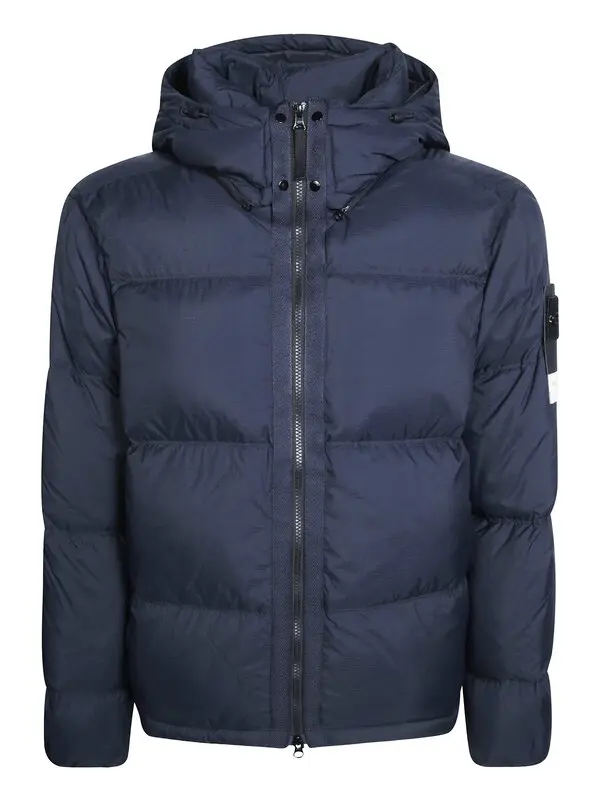 Stone Island Zip-up Down Jacket - Blu