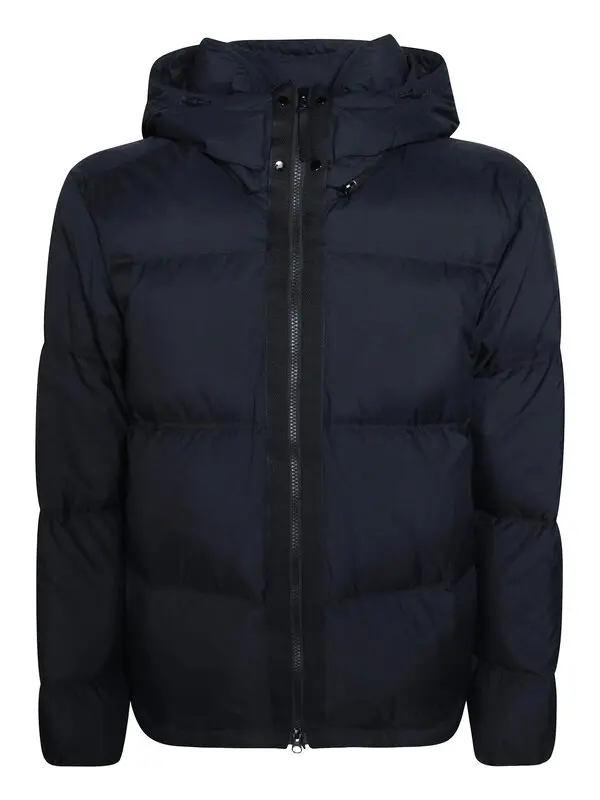 Stone Island Hooded Zip-up Puffer Jacket - Nero