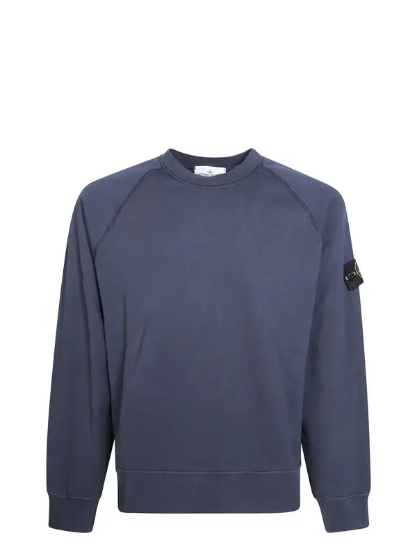 Stone Island Stone Washed Effect Crewneck Sweatshirt - Blu