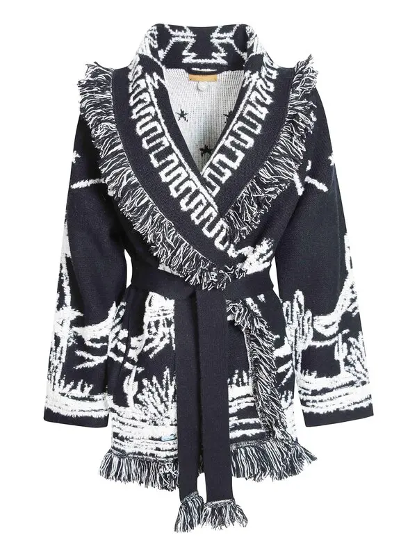 Alanui Canyon Spirit Belted Cardigan - Nero