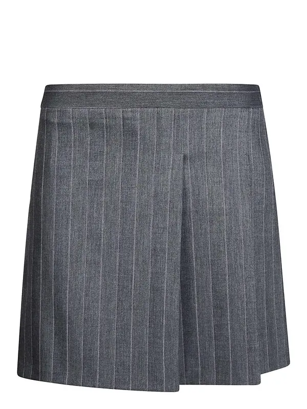 Pinko Pinstriped Wool Mini Skirt - Grigio