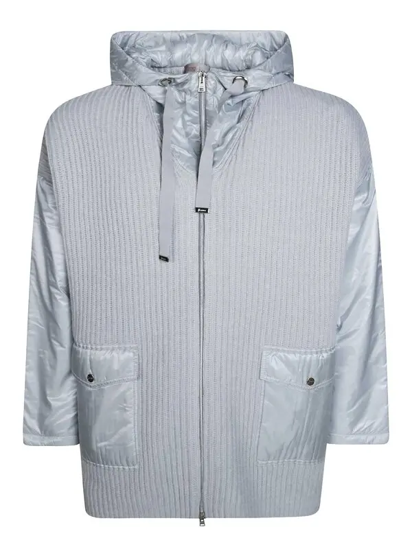 Herno Wool Hooded Wrap Mantle - Grigio