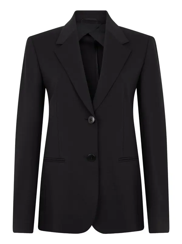 Max Mara Single-breasted Blazer With Reversible Collar - Black