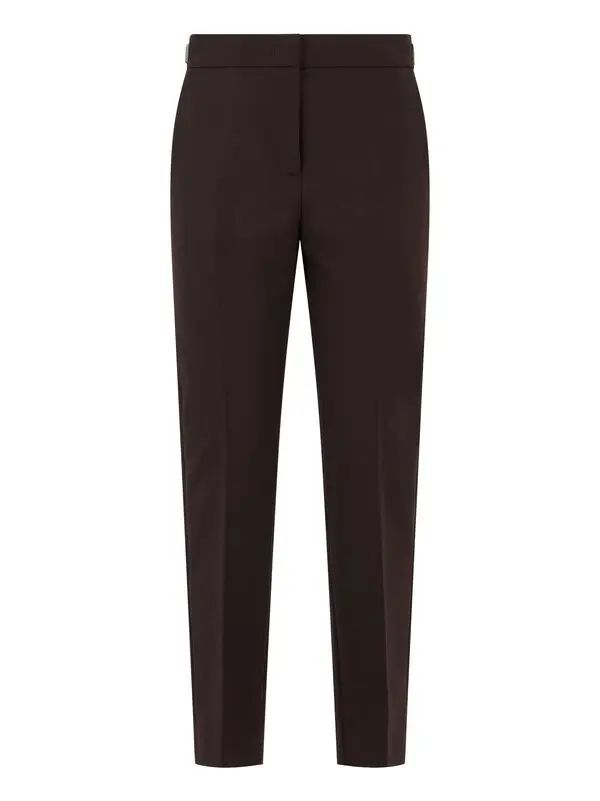 Max Mara Slim-fit Wool Trousers With Pleats And Belt - Burgundy