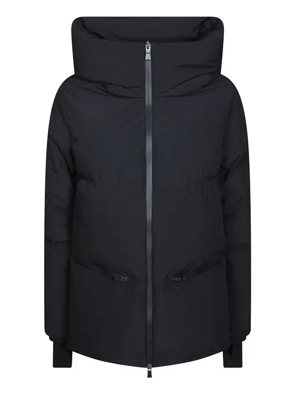 Herno Short Two-layer Puffer Jacket With Stand Collar - Nero