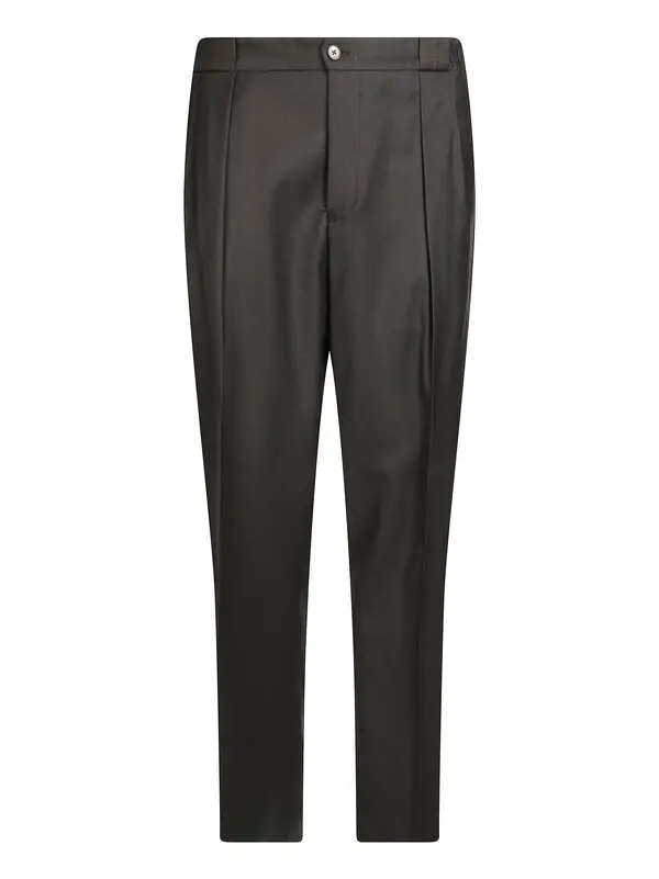 BRIGLIA Flannel Tailored Pants - Marrone