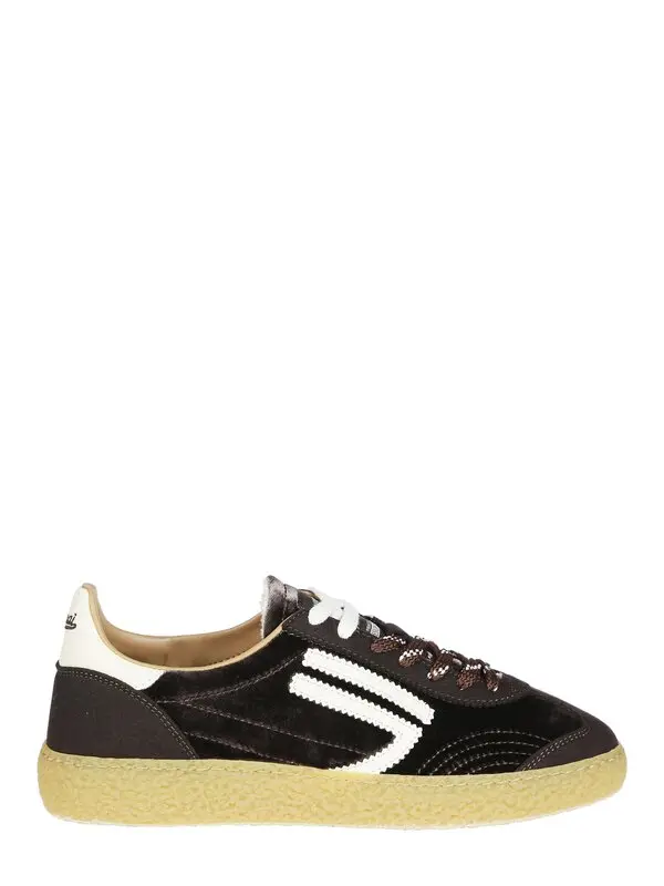 PURAAI Velvet Lace-up Sneakers - Marrone