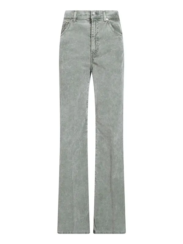DONDUP Amber Wide-leg Needlecord Jeans - Verde
