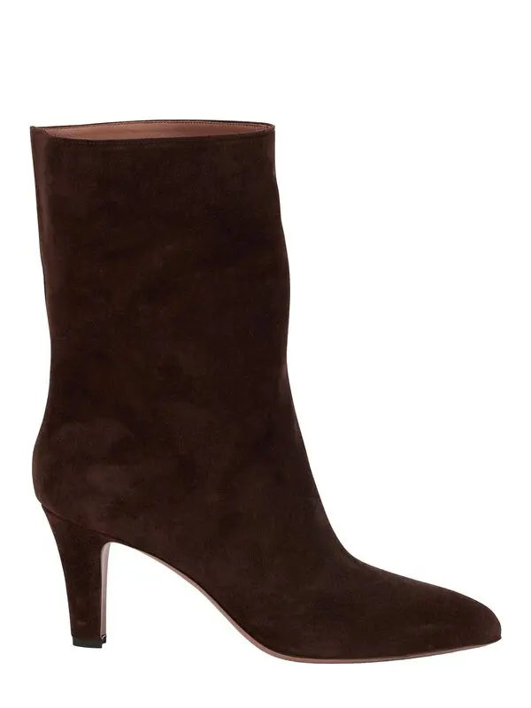 Paris Texas Suede Pointed Toe Stiletto Boots - Brown