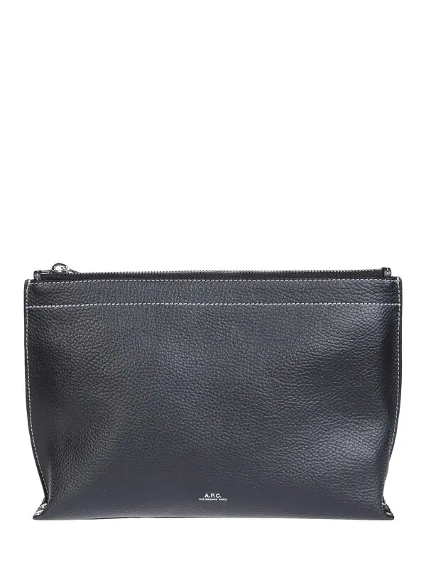 A.p.c. 100% Cowskin Mini Pouch - Nero