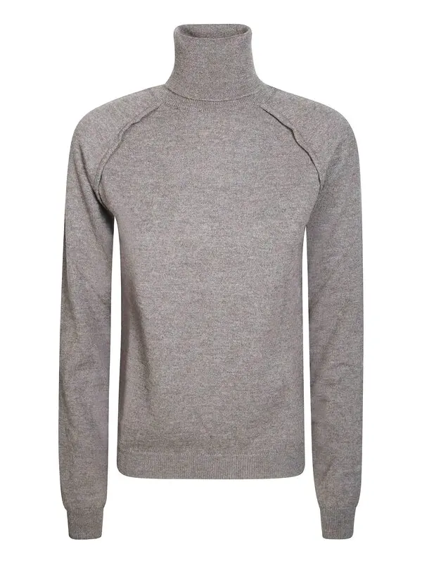 DONDUP Slim-fit Polo-neck Wool Sweater - Marrone
