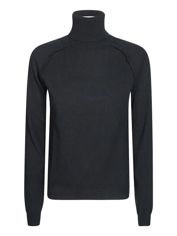DONDUP Slim-fit Polo-neck Wool Jumper - Nero
