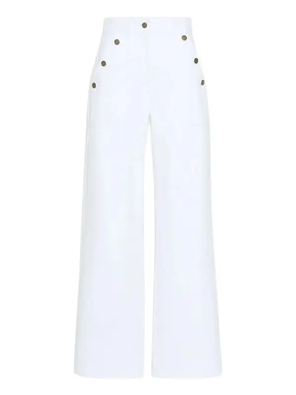 Max Mara Garment-treated Cotton Trousers - Bianco