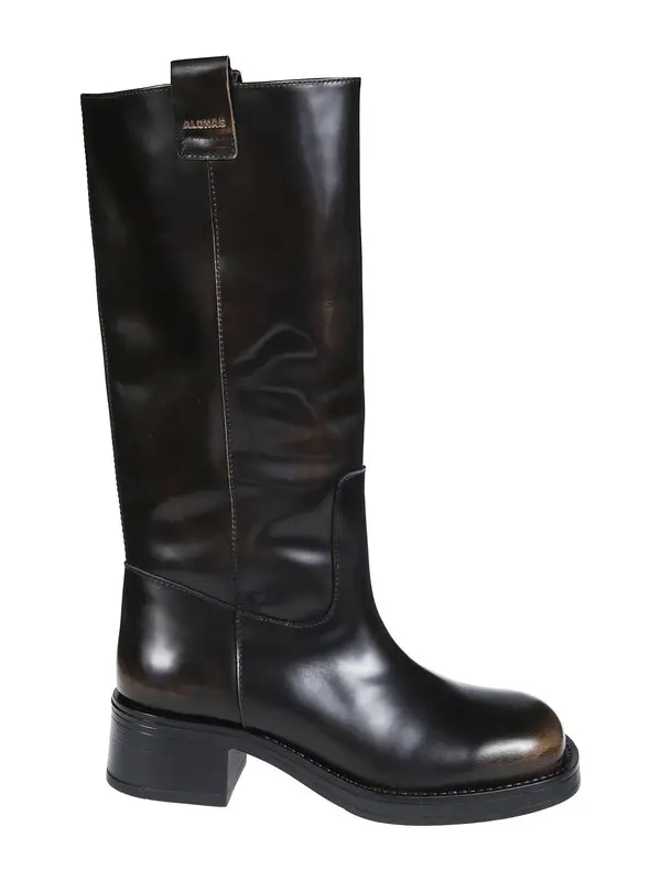 ALOHAS Vintage-effect Leather Boots - Marrone