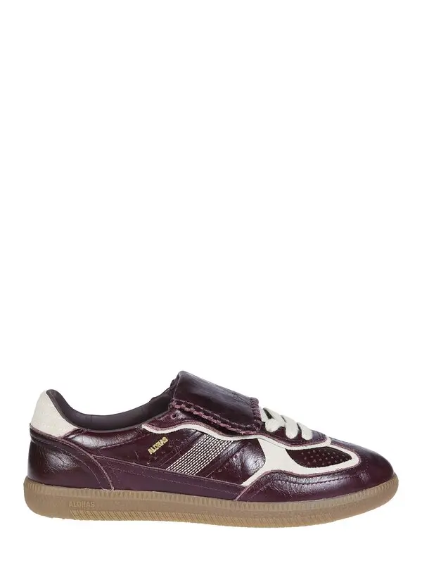 ALOHAS Patent Leather Lace-up Sneakers - Bordeaux