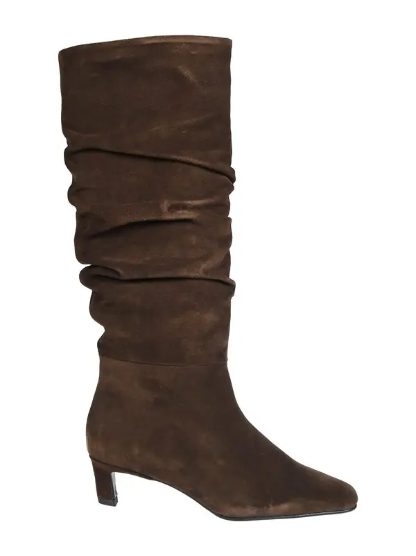 ALOHAS Mid Calf Suede Leather Boots - Marrone