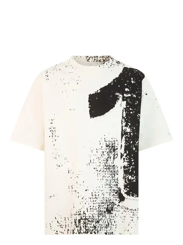 MAISON MARGIELA Short Sleeve Cotton Graphic T-shirt For - White