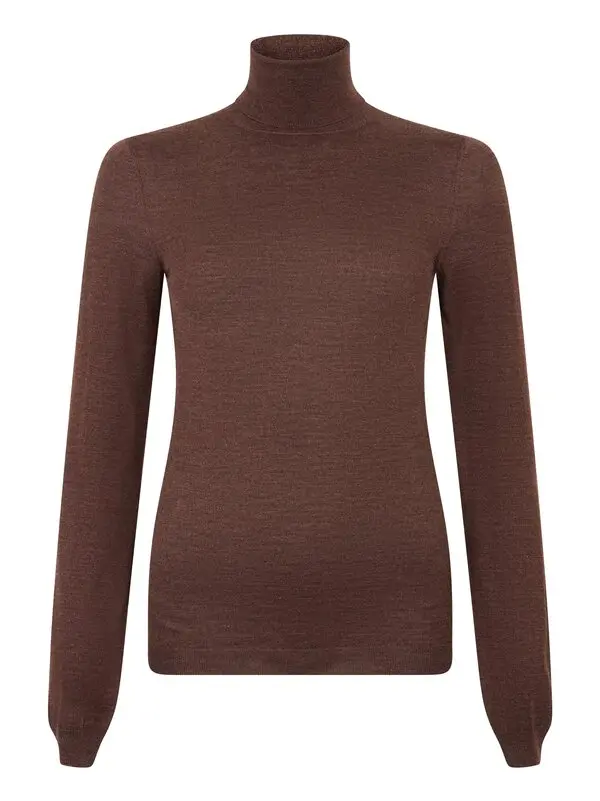 MAISON MARGIELA Wool-silk Blend Turtleneck Sweater - Brown