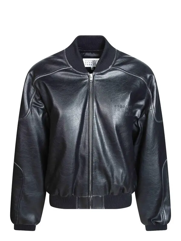 MAISON MARGIELA Bomber Jacket With Skin-inspired Finish - Nero