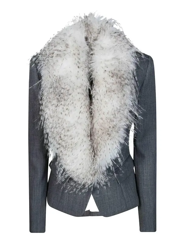 Elisabetta Franchi Double Breasted Tailored Jacket - Grigio