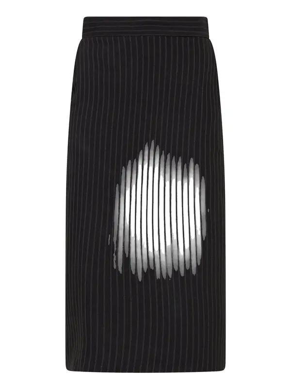 Elisabetta Franchi Slim Fit Pinstripe Dress - Black
