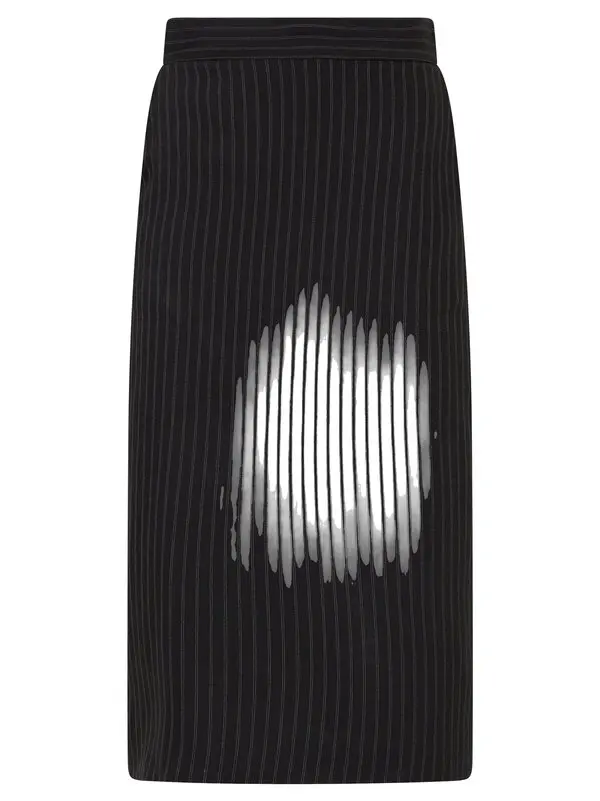 Elisabetta Franchi Slim Fit Pinstripe Dress - Black