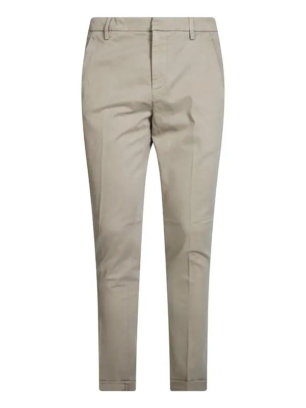 DONDUP Gabardine Tailored Stretch Cotton Gabardine Trousers - Beige
