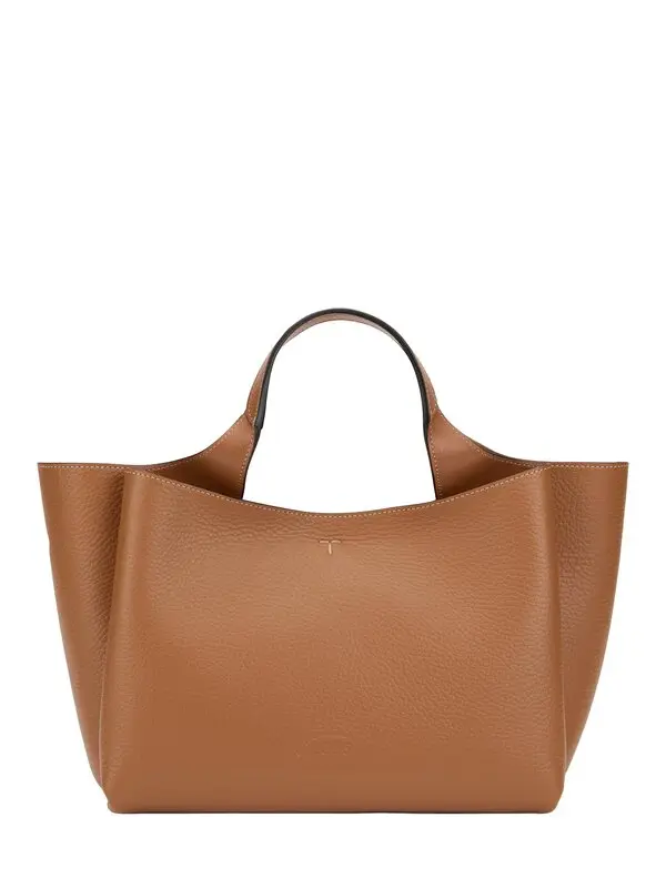 TOD`S Tod's Calfskin Leather Tote Handbag - Brown