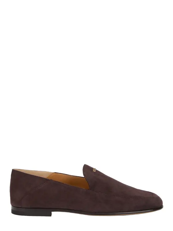 TOD`S Tod's Dark Leather Logo Loafers - Brown