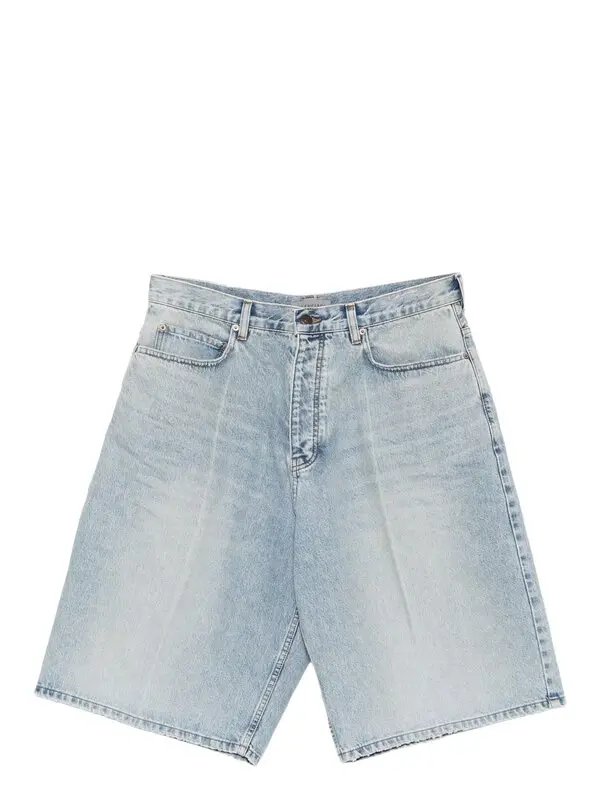 Balenciaga Light Wash Denim Shorts - Lightlblue
