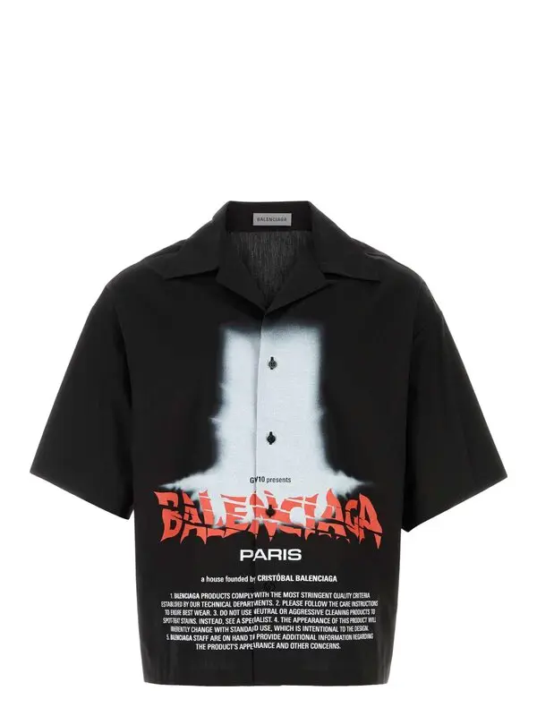 Balenciaga Logo-print Short-sleeve T-shirt - Black