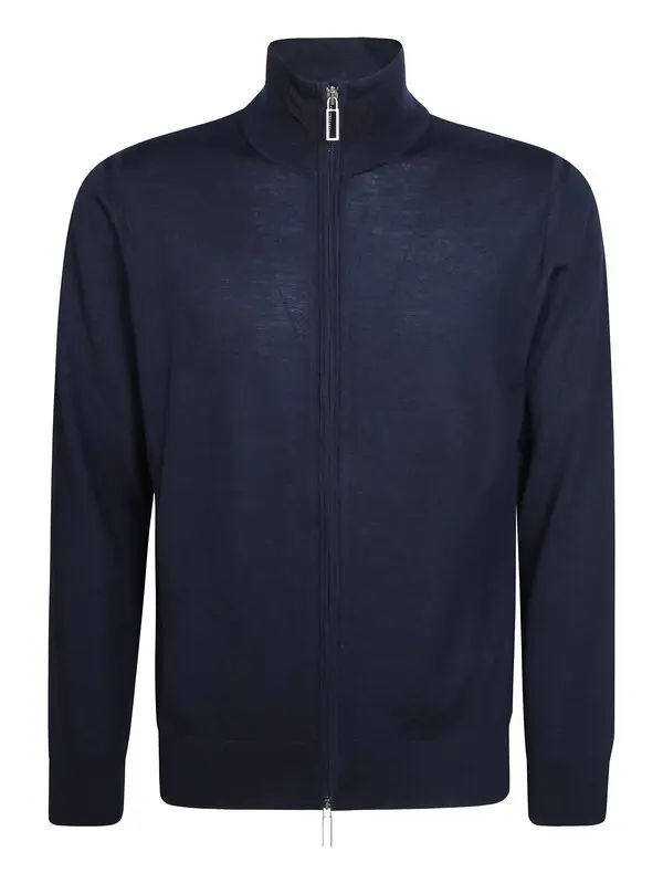 PAOLO PECORA Textured Zip-up Cardigan - Blu