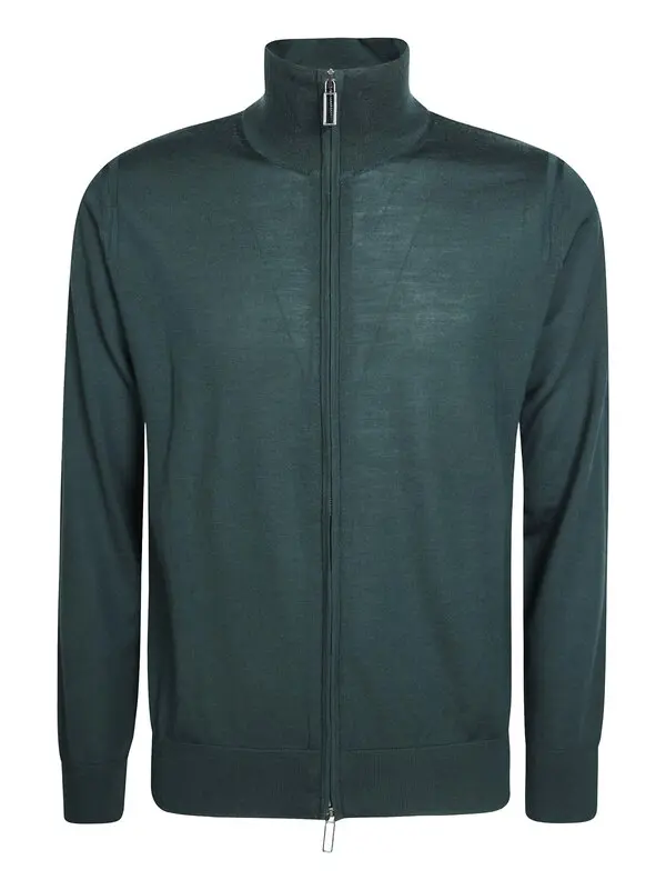 PAOLO PECORA Zip-up Knit Cardigan - Verde