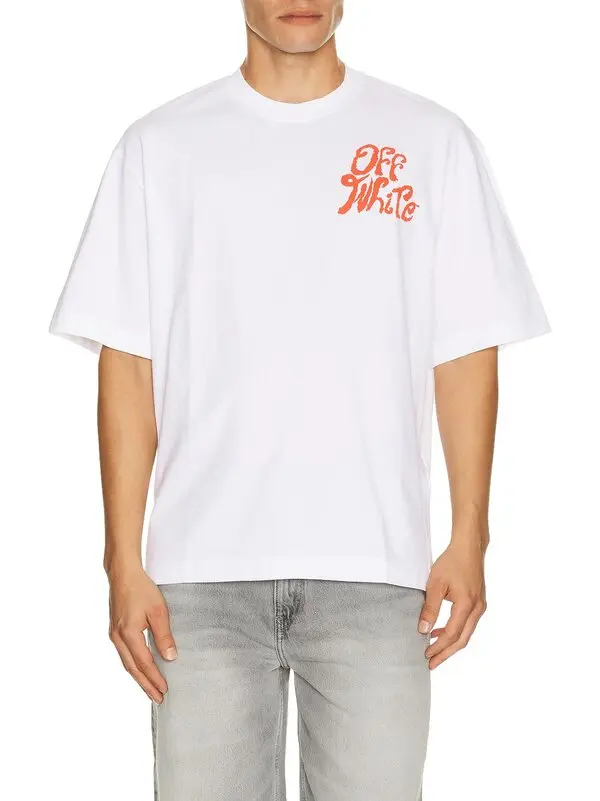 Off-White Grass Ink Logo Skate Tee - White