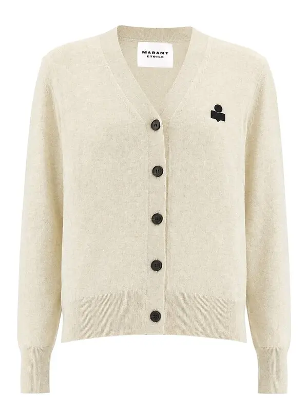 MARANT ETOILE Karin" Logo Cardigan - Beige
