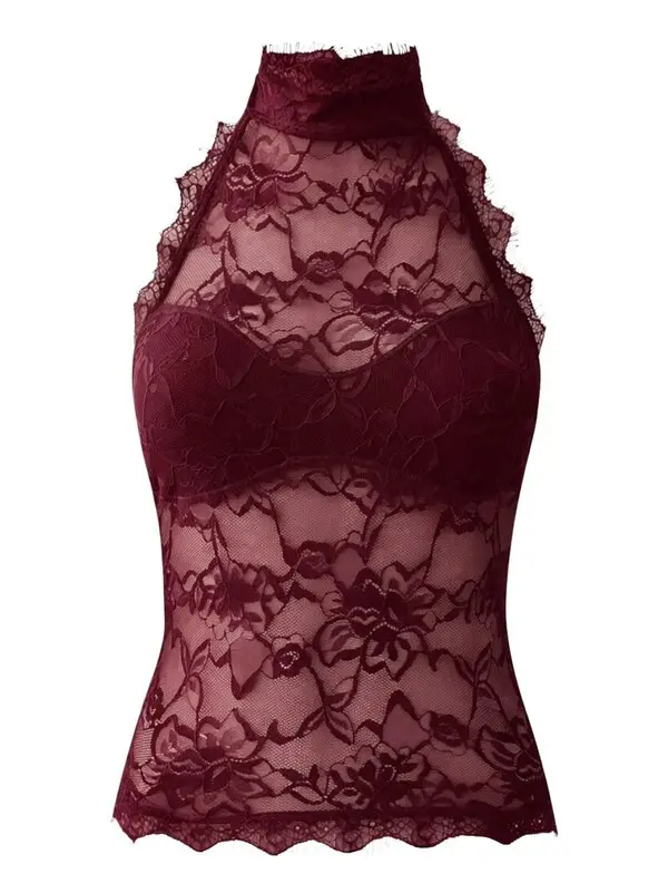 OW Selah Lace Halter Top - Red