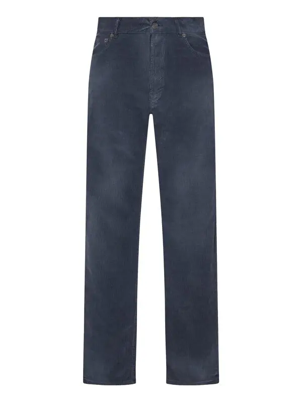 THE ROW Moe Pant In Cotton Corduroy - Pewter Blue