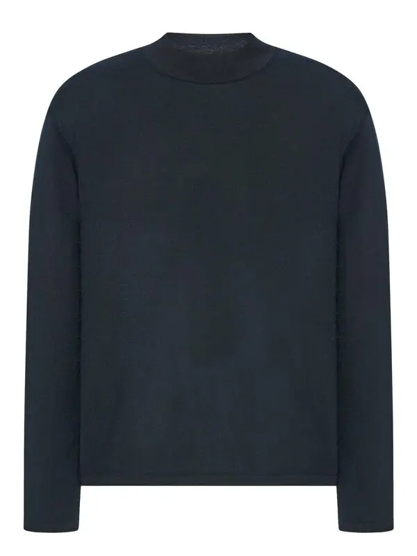 THE ROW Ultrafine Merino Wool Mock Neck Sweater - Black